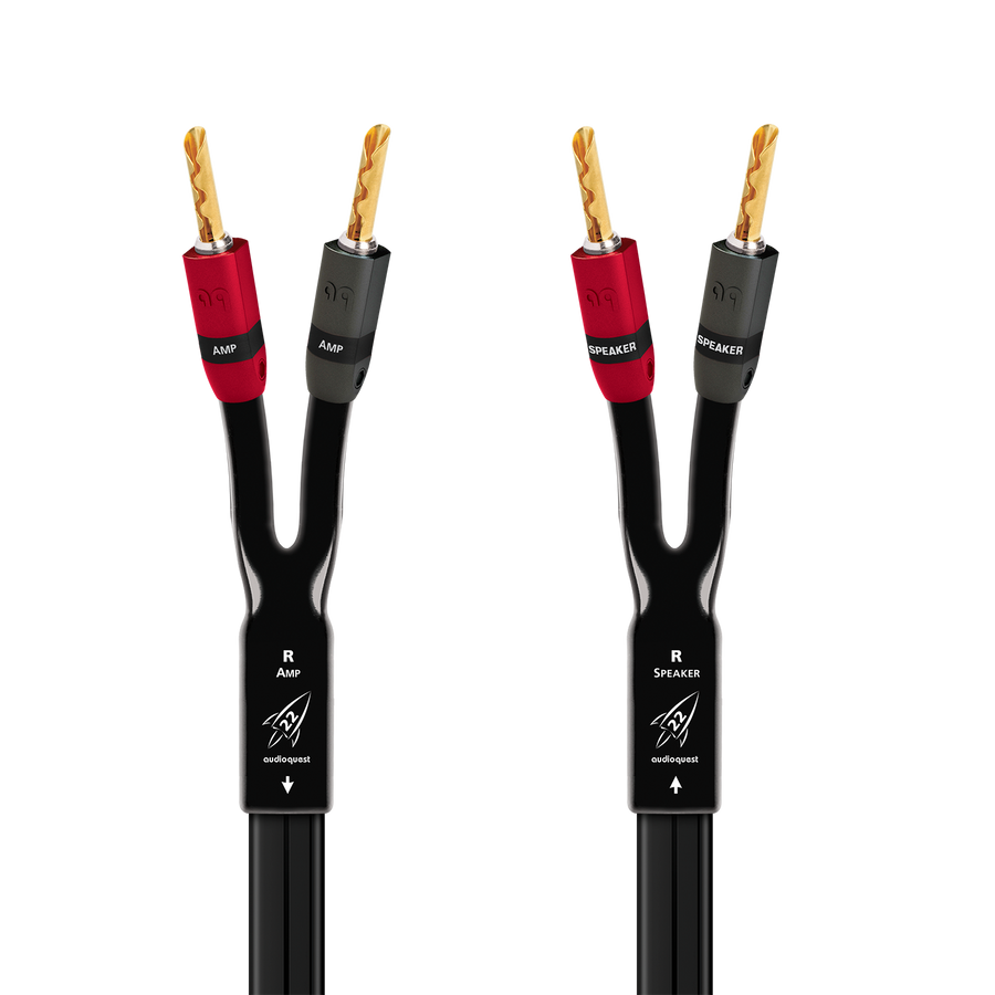 AudioQuest 8' Rocket 22 Full-Range Speaker Cable w/ SureGrip 300 Connectors - Pair - 2 x Male ...