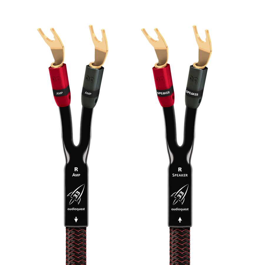 AudioQuest 8' Rocket 33 Full-Range Speaker Cable w/ SureGrip 300 ...