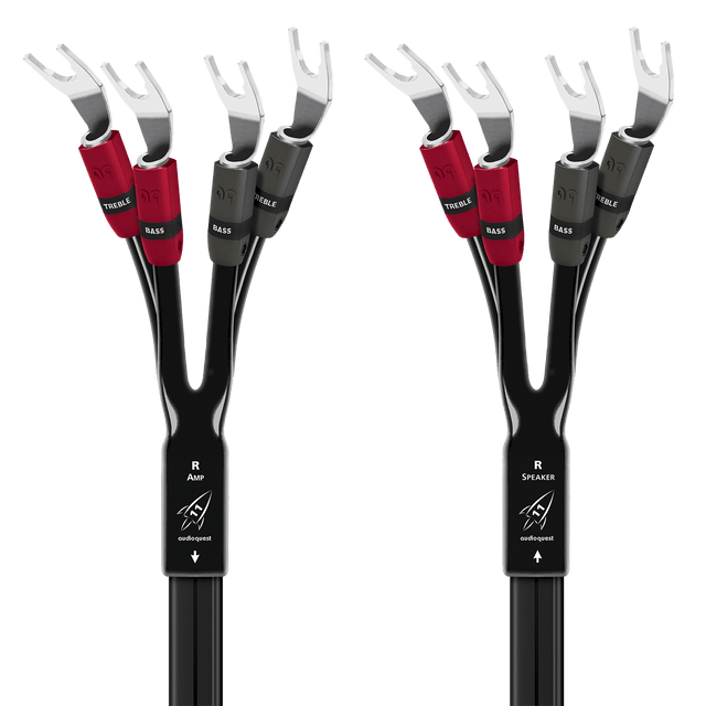 AudioQuest 8' Rocket 11 Single BiAmp Speaker Cable w/ SureGrip 300 ...