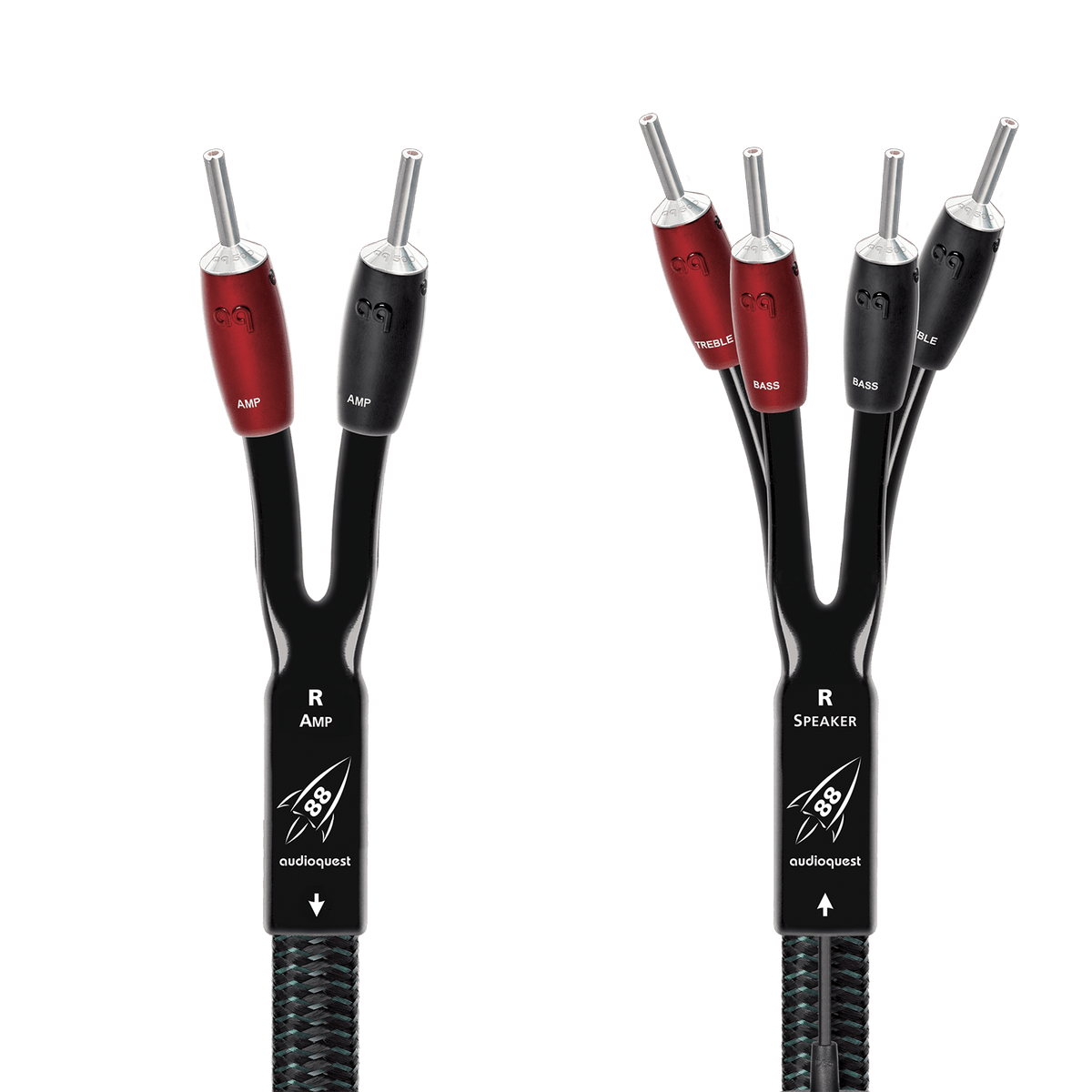 AudioQuest 8' Rocket 88 Single-BiWire Speaker Cable w/ SureGrip 500 ...