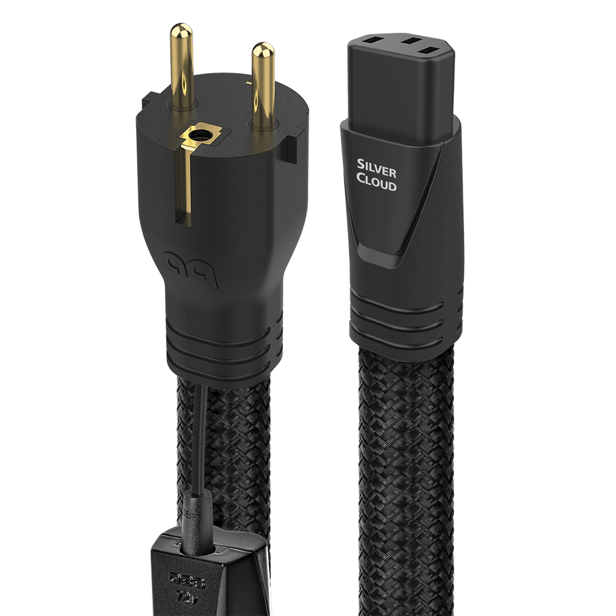 AudioQuest 1m Silver Cloud Power Cable - 1 x C13 > 1 x 3-Prong Wall Plug